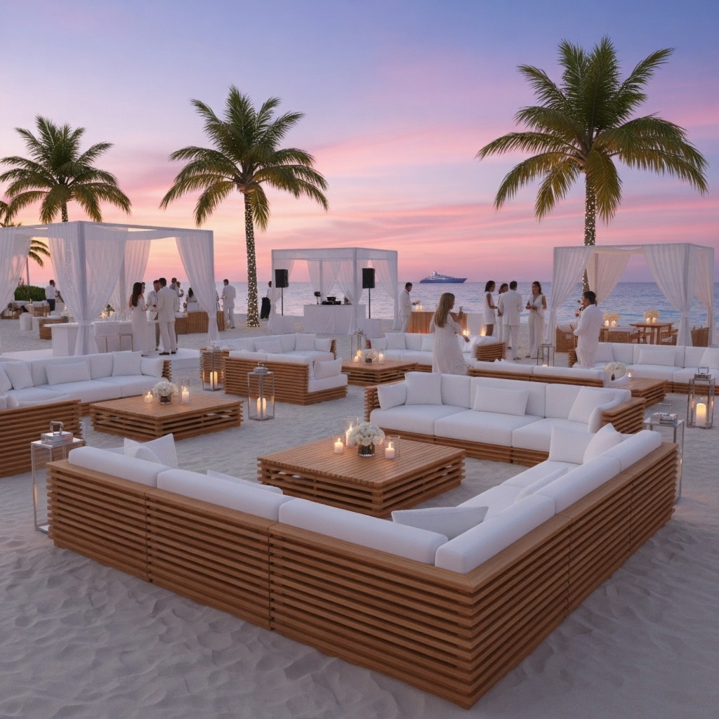 Tulum sofa - Teak - Bubble Design Rentals